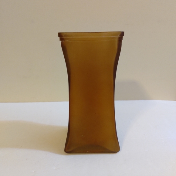 Source Unknown | Accents | Amber Color 9 Square Glass Vase | Poshmark